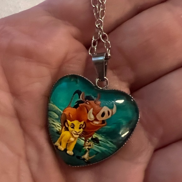 Jewelry | Lion King Timone Pumba Simba Heart Shaped Necklace | Poshmark